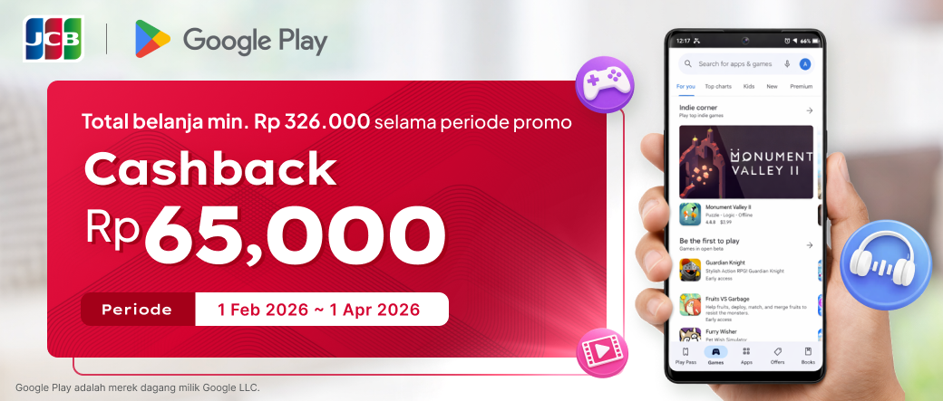Dapatkan Cashback di Google Play! | Promo JCB | Indonesia | JCB Special ...